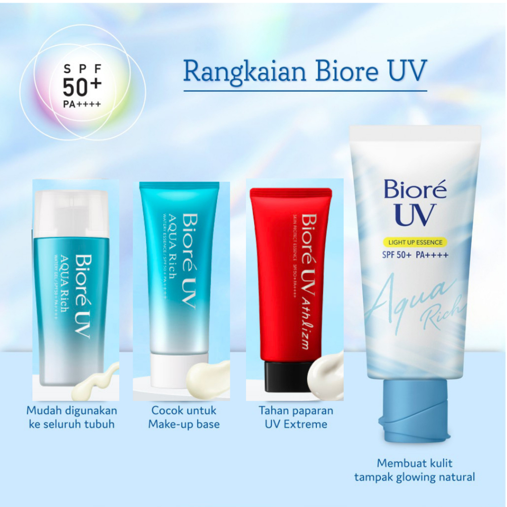 Jual Biore UV Aqua Rich Watery Essence/Gel SPF 50+ PA++++ 50/70g | Shopee Indonesia
