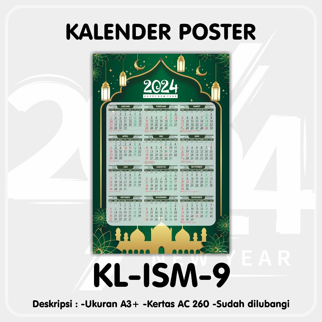 Jual Kalender Poster Tema ISLAMI- Kalender 2024 - Kalender Aesthetic ...