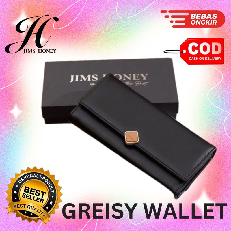 Jual JIMS HONEY GREISY WALLET (FREE BOX) Dompet Lipat Panjang Wanita Cewek Fashion Jimshoney ...