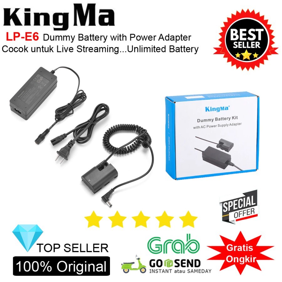 Jual Kingma Dummy Battery Canon LP-E6 - Unlimited Baterai VLOG & Timelapse | Shopee Indonesia