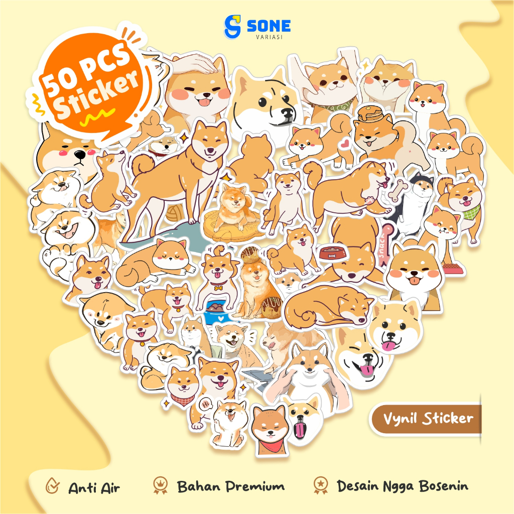Jual Stiker Shiba Inu Paper Vinyl Waterproof Sticker Kartun Lucu Buku ...
