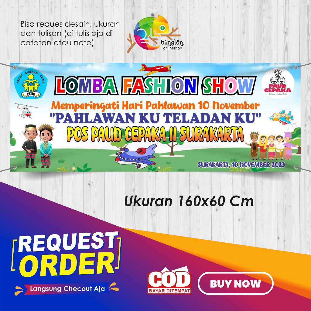 Jual Spanduk Banner 160x60 Lomba Fashion Show Custom | Shopee Indonesia