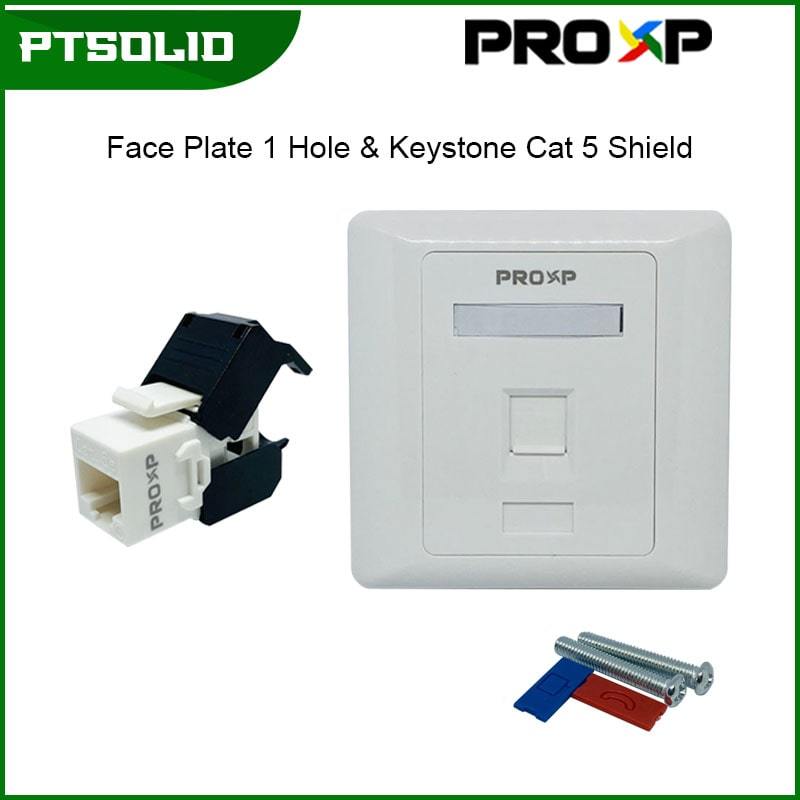 Jual Wall Proxp Face plate Socket Lan Modular jack RJ45 cat5 Shield ...