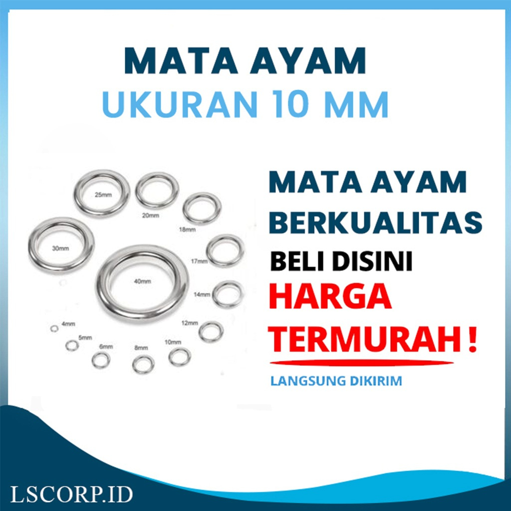 Jual Mata Ayam 10 mm 24 Nikel Mata Ikan, Mata Itik, Eyelet, Kancing ...