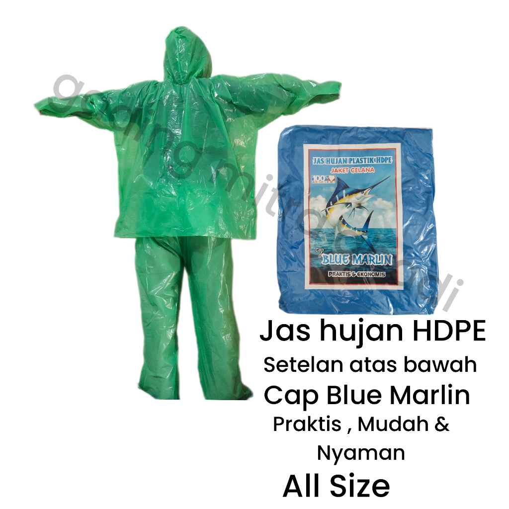 Jual Jas Hujan Murah Bahan HDPE merk Blue Marlin | Shopee Indonesia