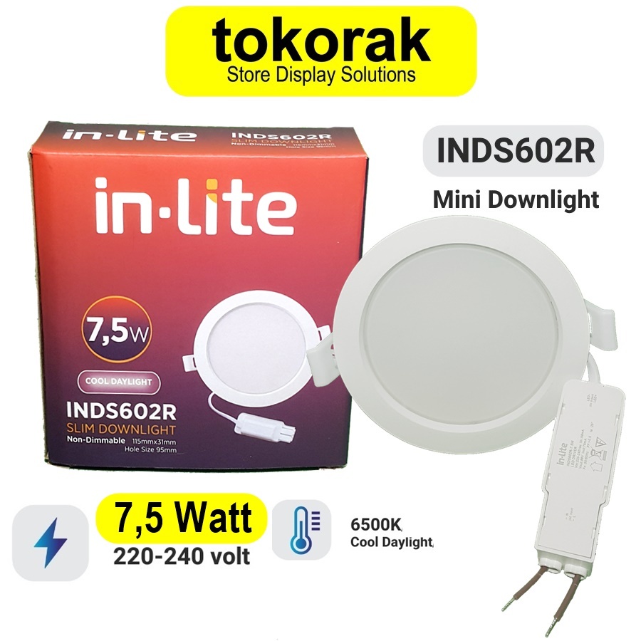 Jual INLITE LAMPU LED PANEL SLIM DOWNLIGHT INBOW 7,5 WATT 7,5WATT 7,5 W ...