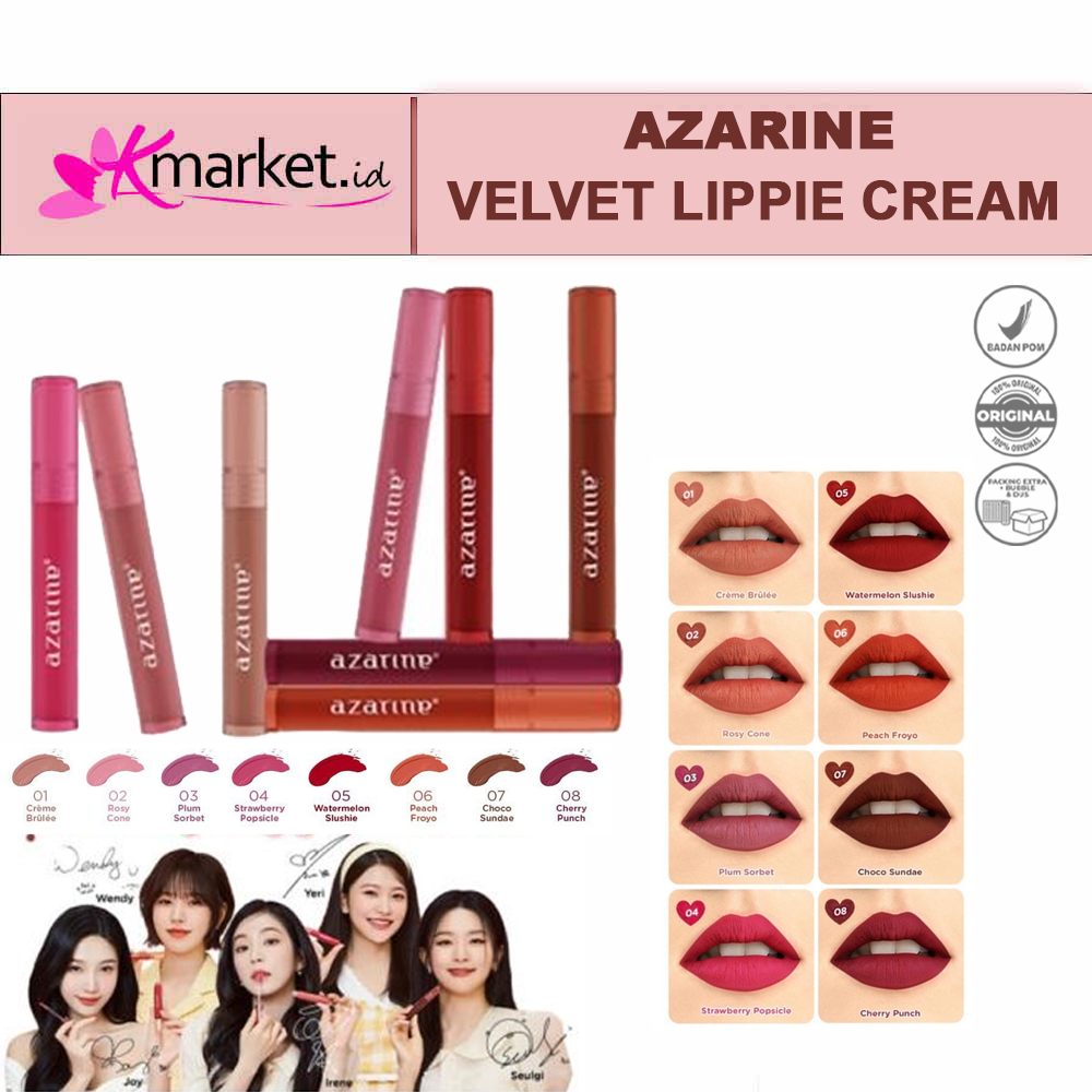 Jual Azarine x Red Velvet Velvety Lippie Cream Lightweight Lip Velvet ...