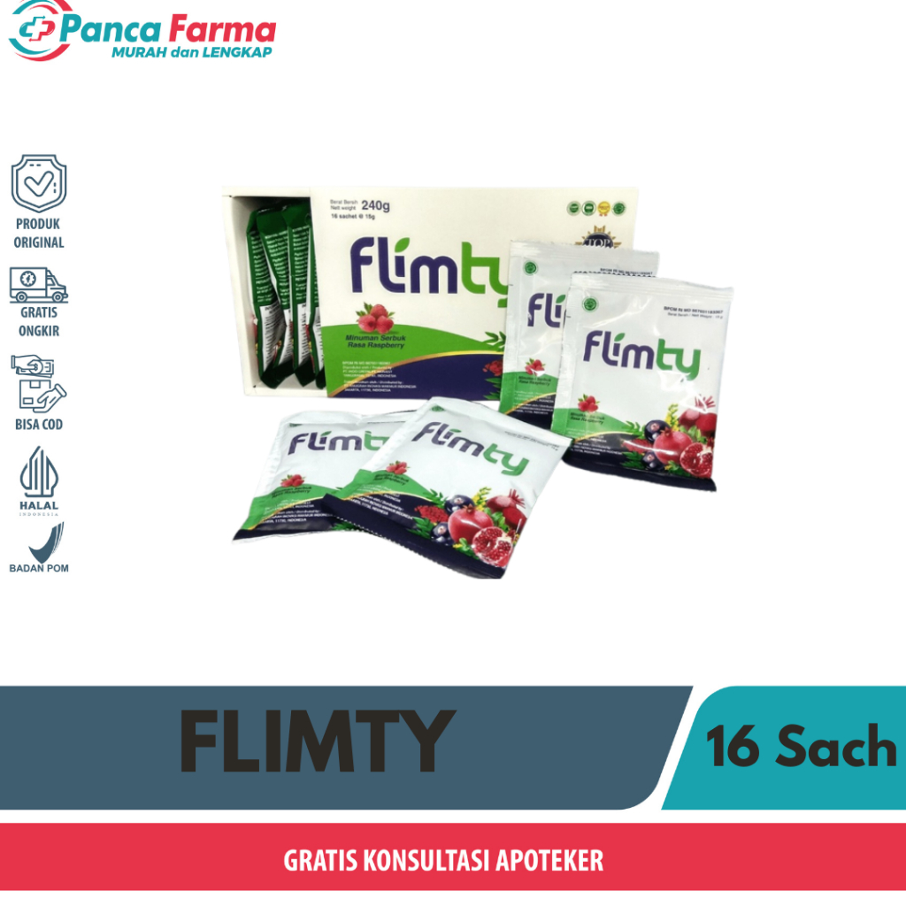 Jual FLIMTY Fiber Rasa Buah Raspberry 240 gr ( 16 sachet @ 15 gr ...