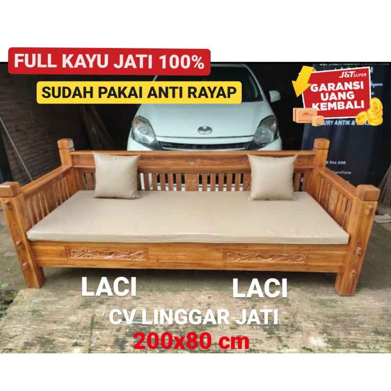Jual Bale Jati Murah Bangku Minimalis Kayu Jati Jepara | Shopee Indonesia