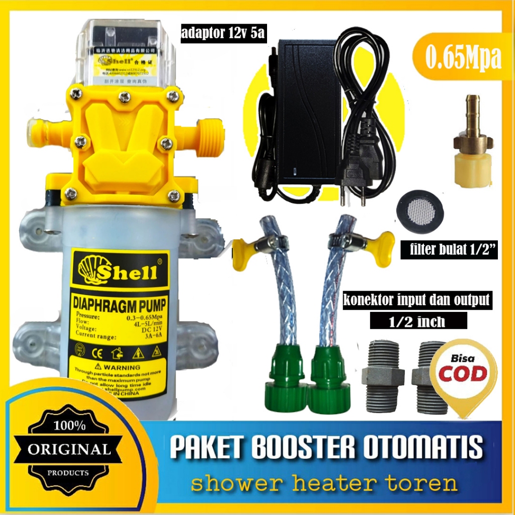 Jual PAKET POMPA BOOSTER SHOWER WATER HEATER TOREN OTOMATIS - SHELL ...