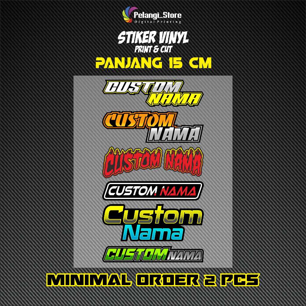 Jual STICKER PRINT CUTT STIKER VINYL NAMA TULISAN BEBAS STICKER NAMA ...