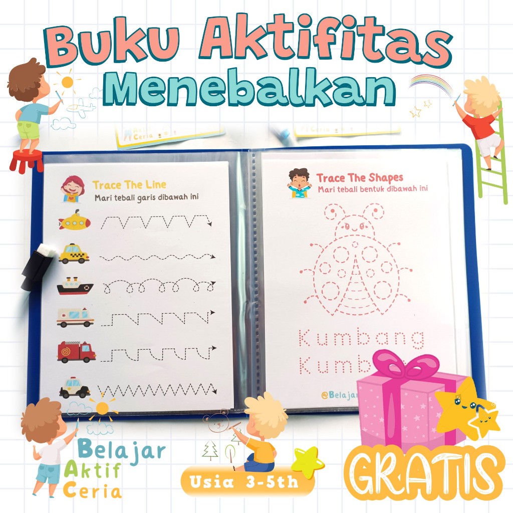 Jual Buku Aktivitas Anak Menebalkan Worksheet Anak Tk Paud Busy Book ...