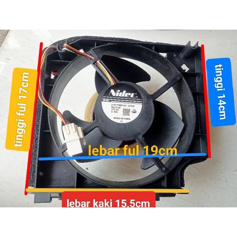 Jual fan showcase bawah fan dc 12v fan pendingin kondensor kulkas ...