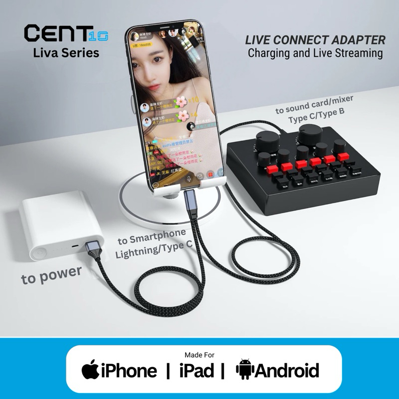 Jual CENT10 Liva Series - Live Connect OTG Adapter | kabel data untuk ...