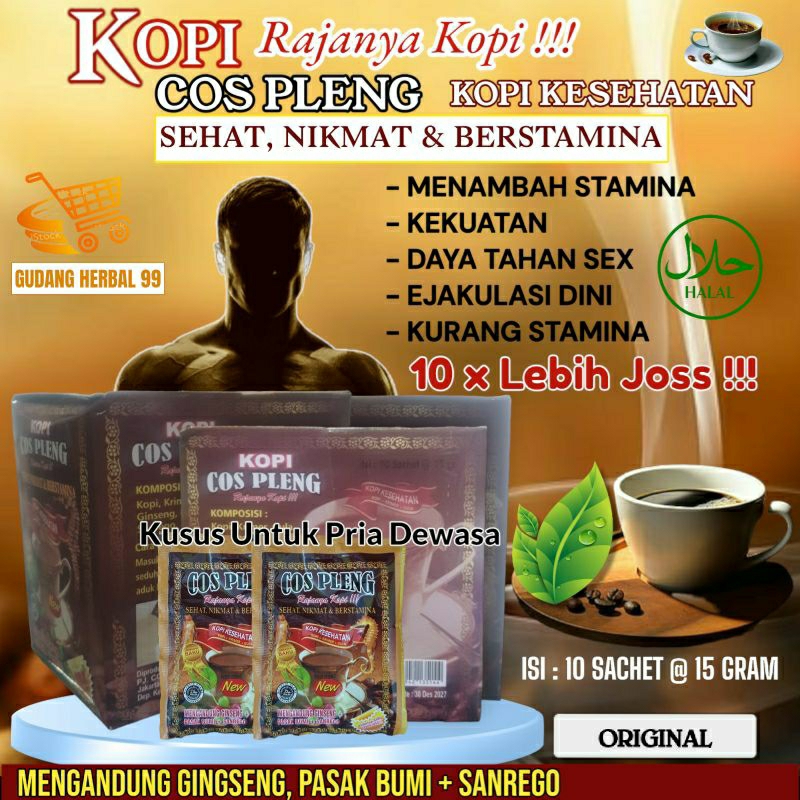 Jual KOPI HERBAL COS PLENG OBAT KUAT ORIGINAL(Free 1 Sachet Kupsul Kuda ...