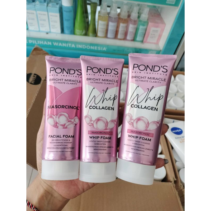 Jual ponds new facial foam ( niasorcinol)& whip foam( whip collagen ...