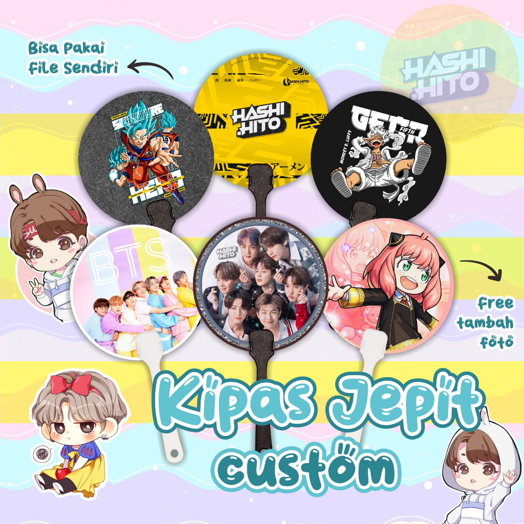 Jual KIPAS TANGAN CUSTOM / KIPAS JEPIT / KIPAS CUSTOM / HANDFAN / KIPAS ...