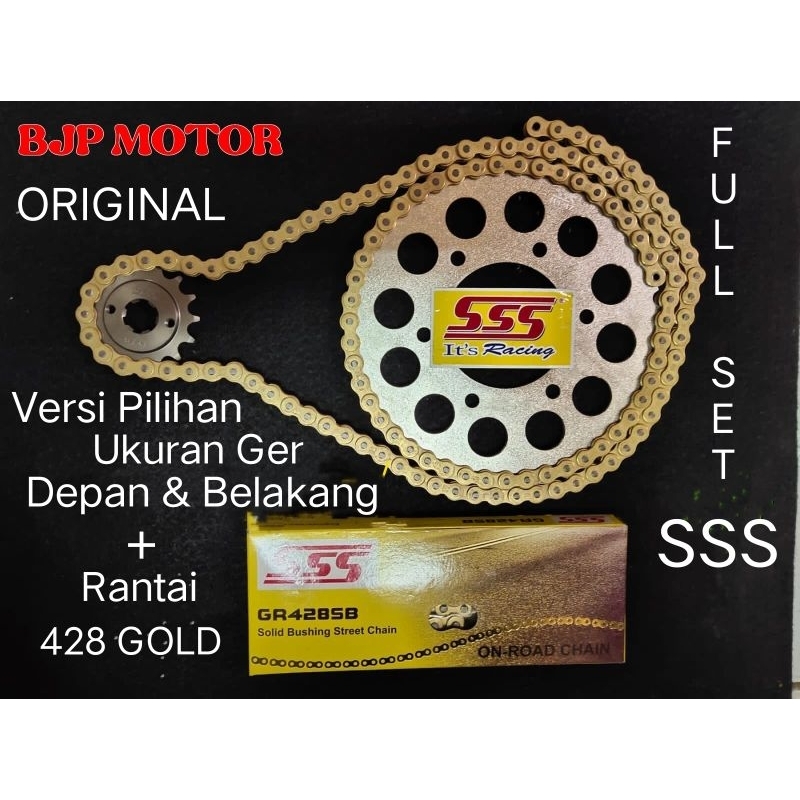 Jual Gear Set FULL SSS 428 KPH, Supra 125, Revo/110, Fit New, Blade + Rantai SSS 428 GOLD 110L ...