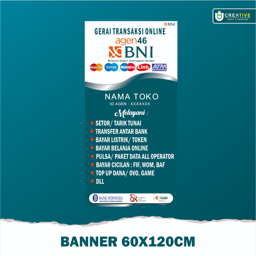 Jual Paket Banner / Spanduk Agen46 BNI (Langsung Jadi, Langsung Kirim ...