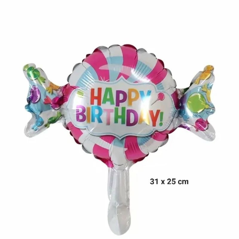Jual Balon foil karakter permen tulisan happy birthday / baloon tema ...