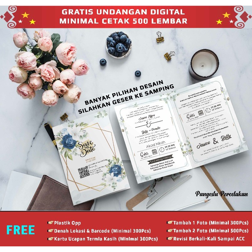 Jual Cetak Undangan Pernikahan Murah || Undangan Vintage Floral ...