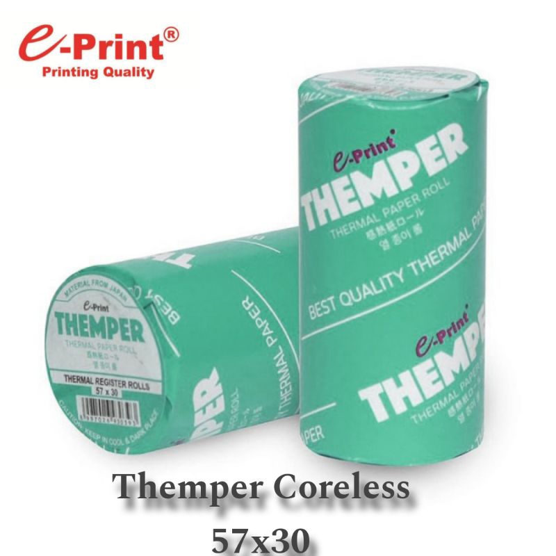Jual KERTAS THERMAL CORELESS EPRINT ECO 58 x 30mm / 57x30mm CETAK RESI ...