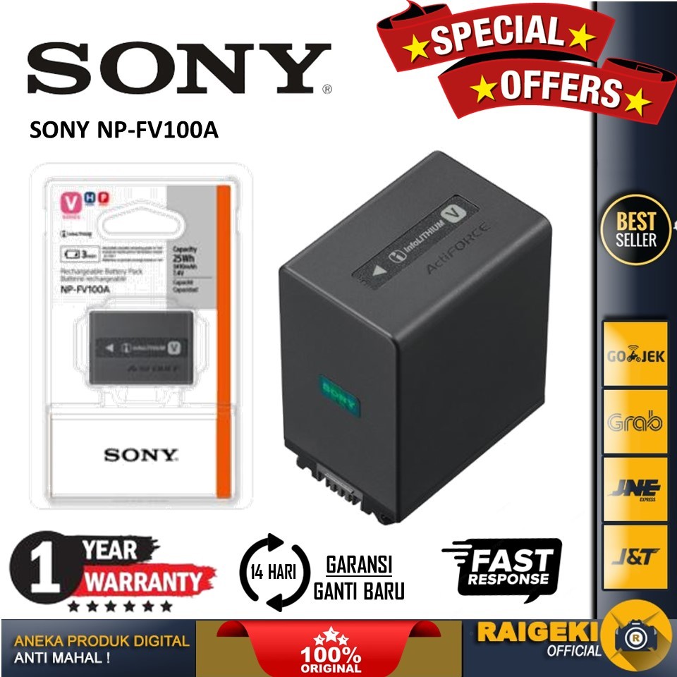 Jual Sony Battery NP-FV100A / NPFV100 A For Handycam Camcorder ( 3410mAh ) | Shopee Indonesia