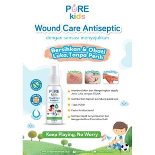 Jual Pure Kids Wound Care Antiseptic Antibacterial 50 ml P3K ...