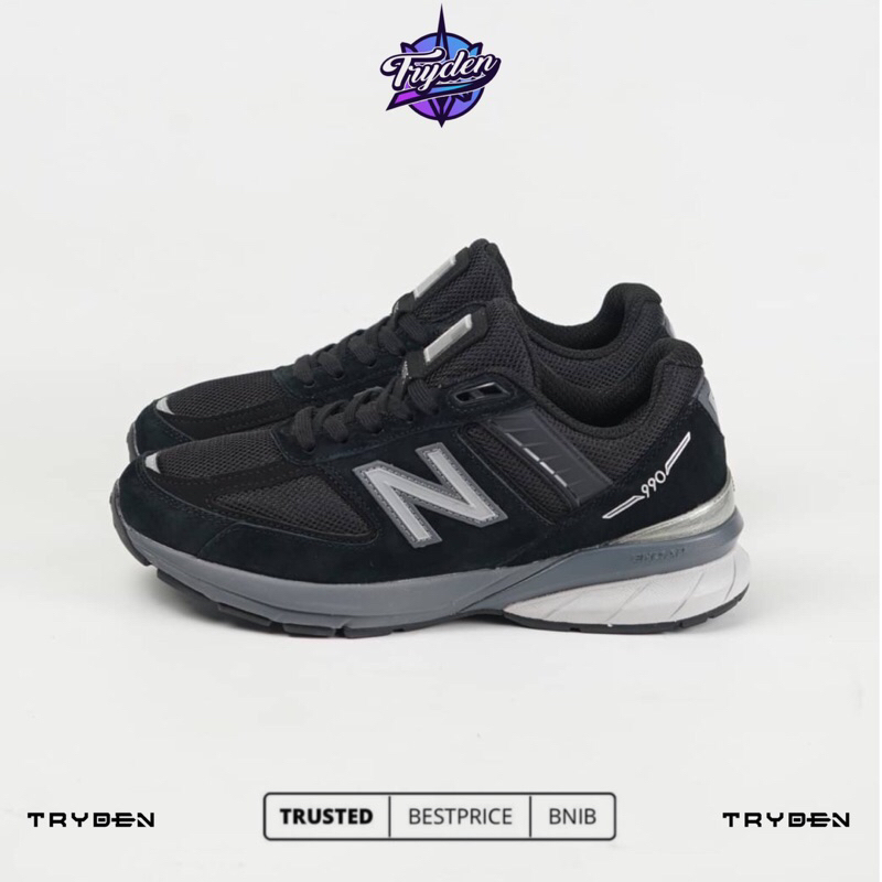 Jual Sepatu Sneakers NB New Balance 990 V5 Black Grey | Shopee Indonesia