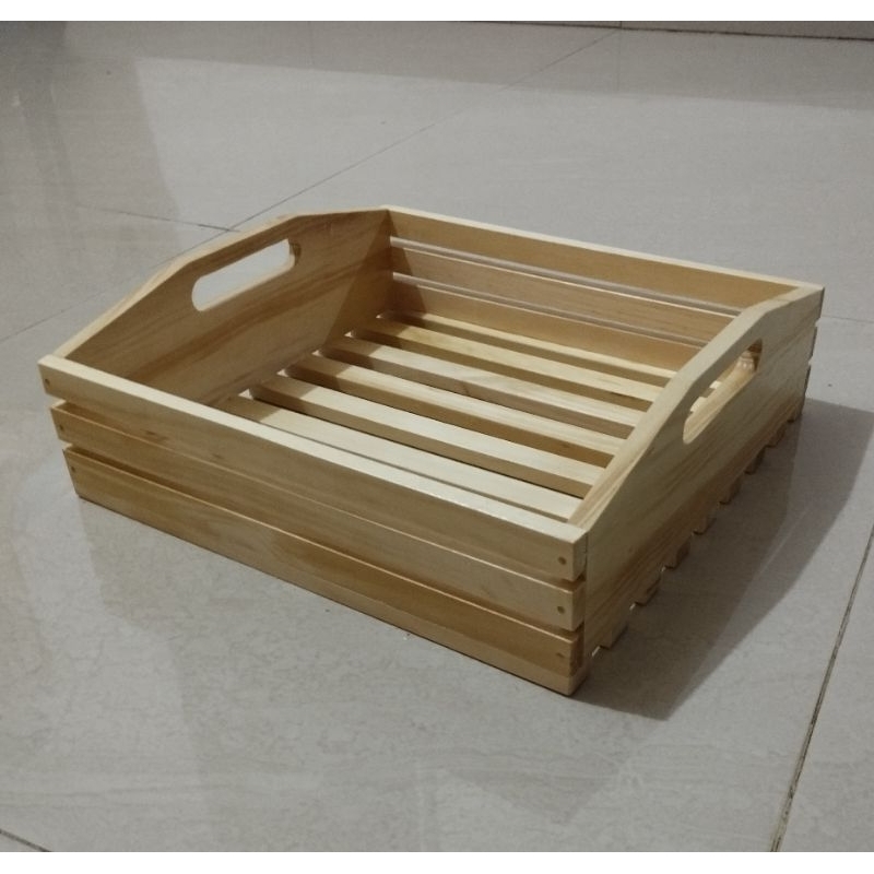 Jual Rak jinjing kayu/rak buah/wadah parsel/tempat parsel | Shopee ...