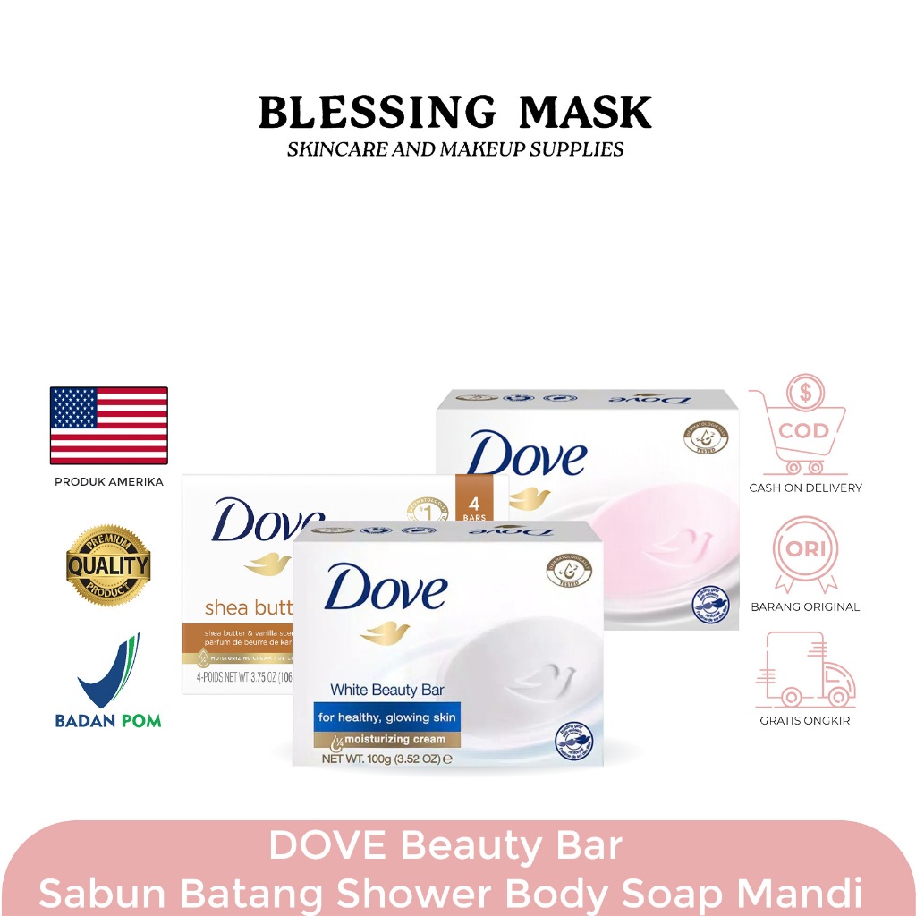 Jual DOVE Beauty Bar White | Pink | Shea Butter | Sabun Batang Shower ...