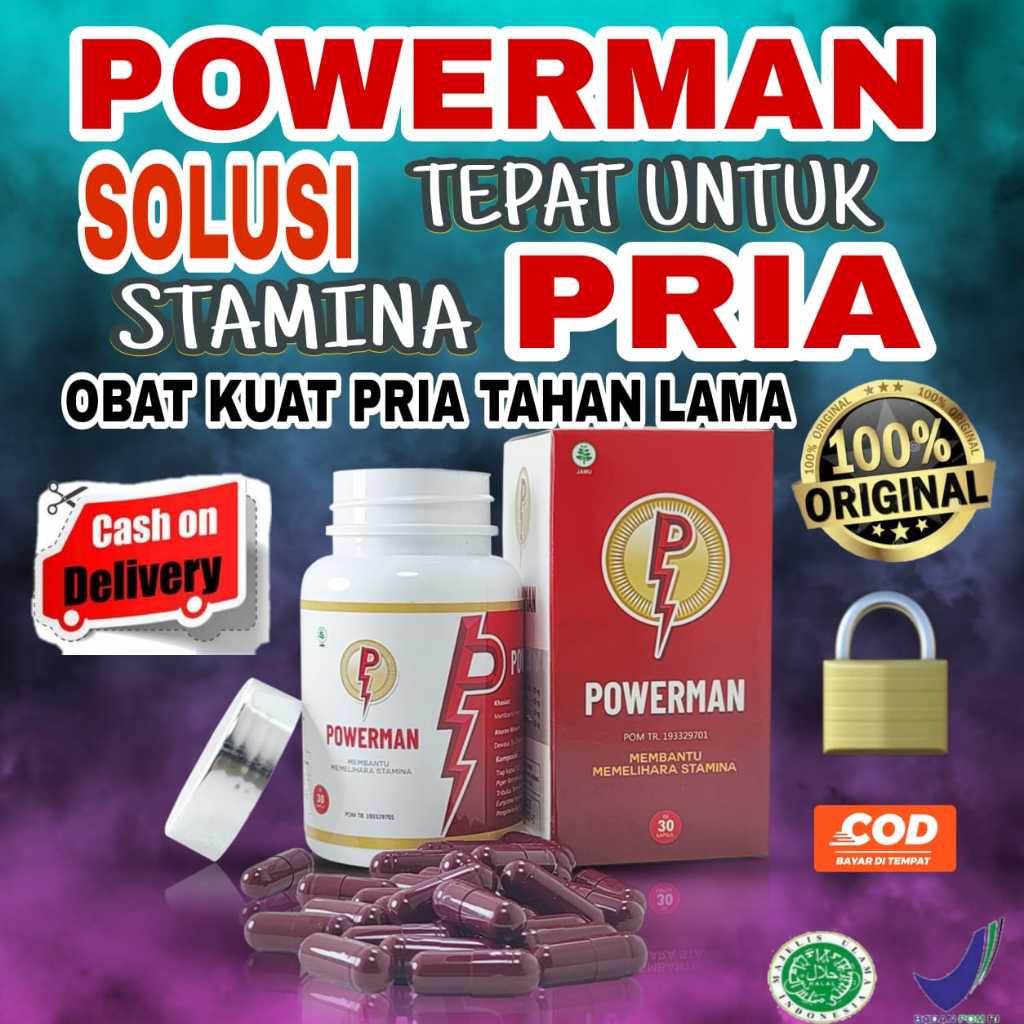 Jual POWERMAN OBAT KUAT HERBAL STAMINA PRIA TERBAIK TAHAN LAMA paling ampuh 100% original ( BPOM ...