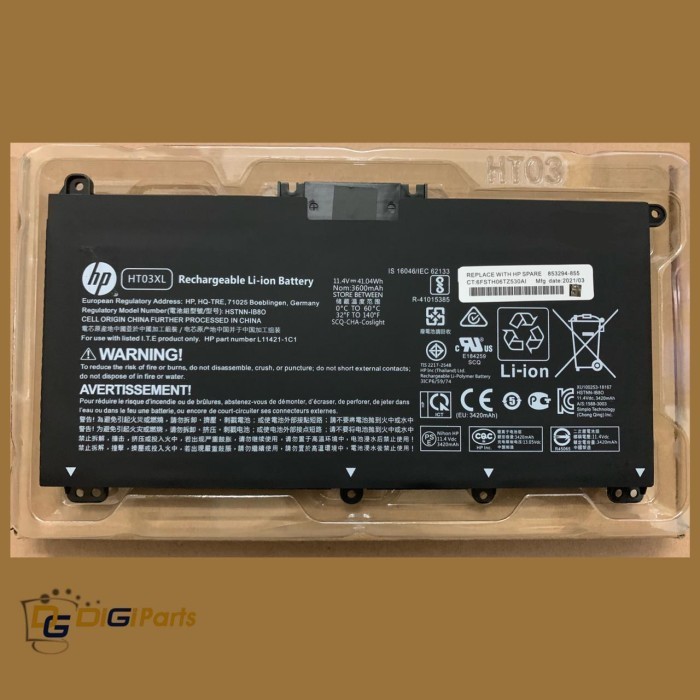 Jual Baterai Original HP 14-CE0014TU 14-CE0000 HT03XL 15-CS HT03 HT03XL ...