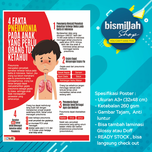 Jual Poster kesehatan Pneumonia pada anak Peumonia | Shopee Indonesia