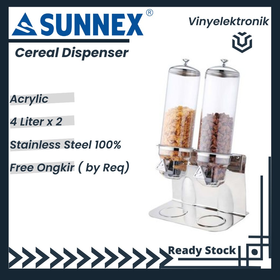 Jual Sunnex Snack Double Cereal Dispenser Acrylic Sereal Hotel Restoran ...