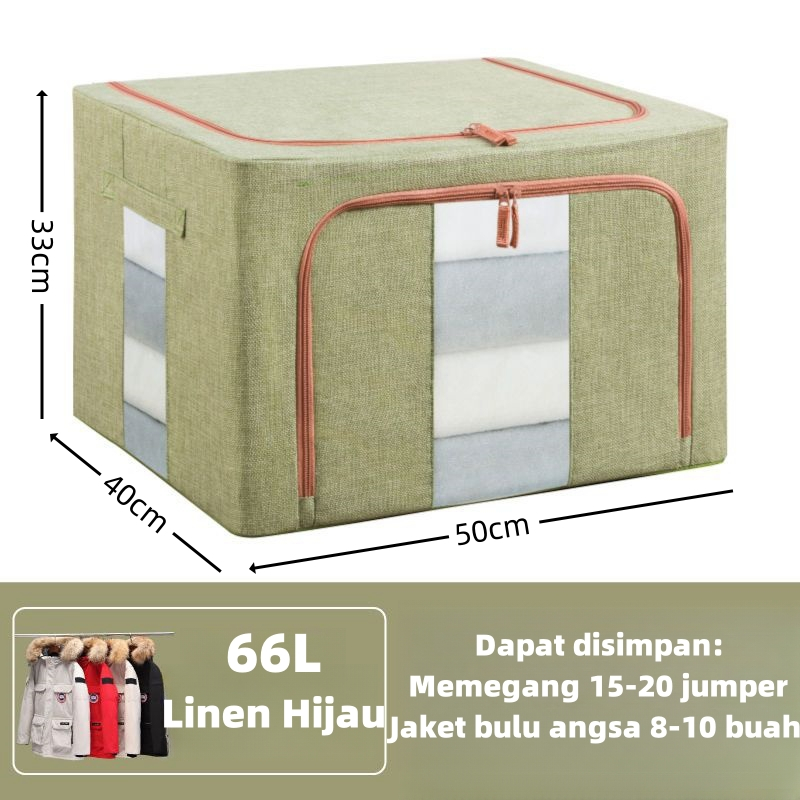 Jual linen katun lebih tebal organizer box Lipat storage box pakaian ...
