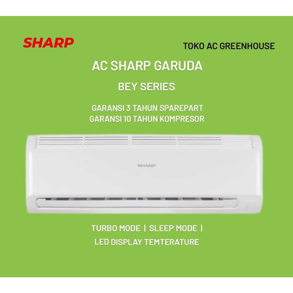 Jual AC sharp Garuda Wing 1/2 pk - 1 pk 5BEY2 - 9BEY2 lokal R32 garansi ...