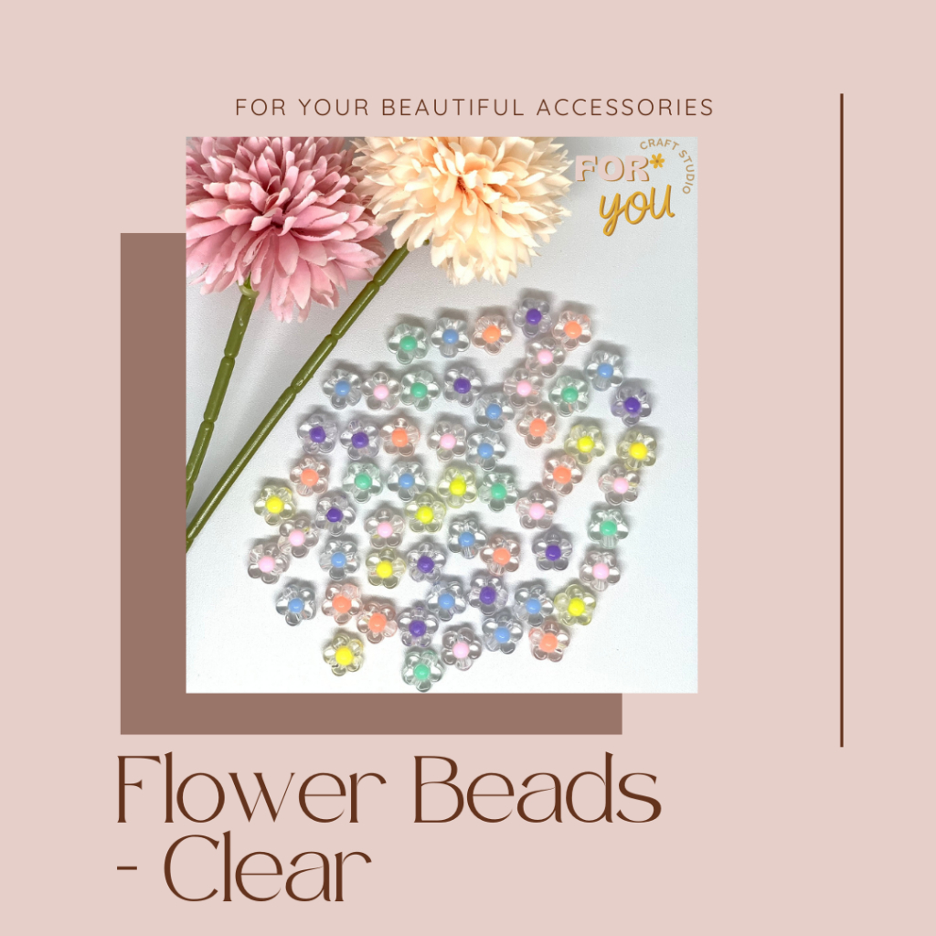 Jual Manik - Manik Bunga / Flower Beads Glossy pastel color isi 20 gr ...