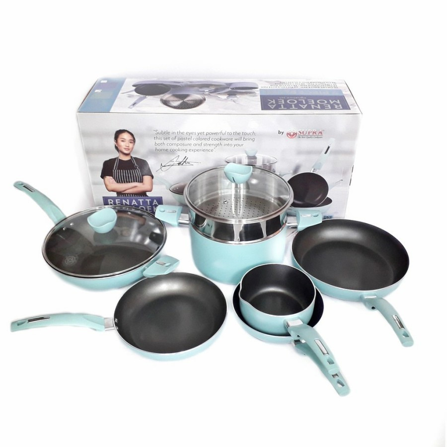 Jual SUPRA COOKWARE SET 9PCS PASTEL RENATA / PANCI SUPRA EDISI CHEF ...