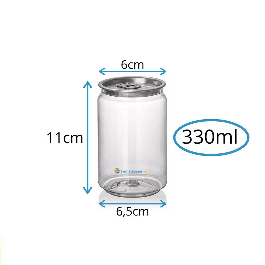 Jual Botol Plastik PET Can 330ml Kaleng Minuman Soda Coffee Beer Food ...