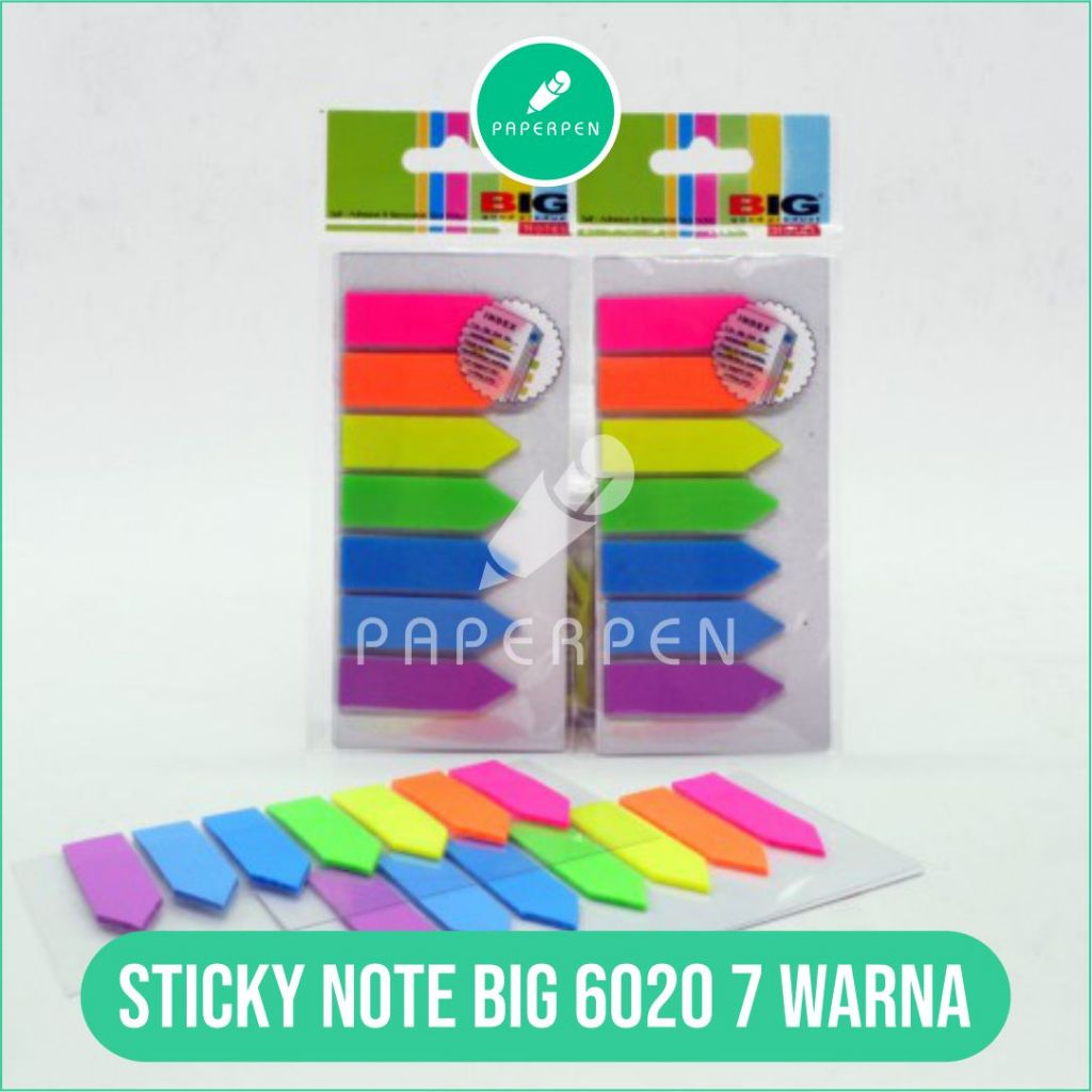 Jual Sticky Note Big 6020 7 Warna/Kertas Pembatas | Shopee Indonesia