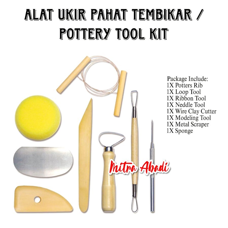 Jual Alat Ukir pahat Tembikar / Pottery Tool kit ( 1 SET ISI 8 PCS ...