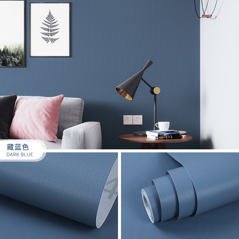 Jual Wallpaper Dinding Polos Oliver Blue 9m s/d 10m x 45cm | Shopee ...