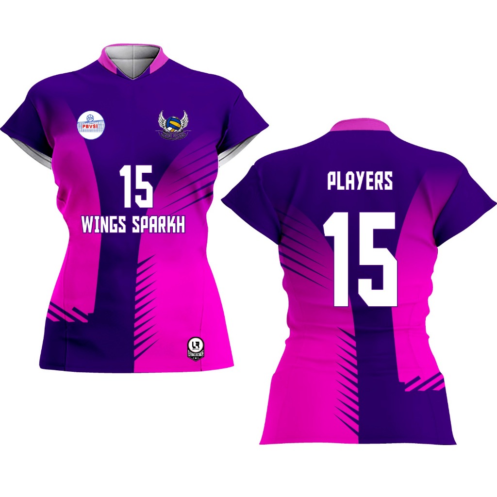 Jual Jersey Voli/Volly Pink Violet Free Nameset dan Logo (Wings Sparkh ...