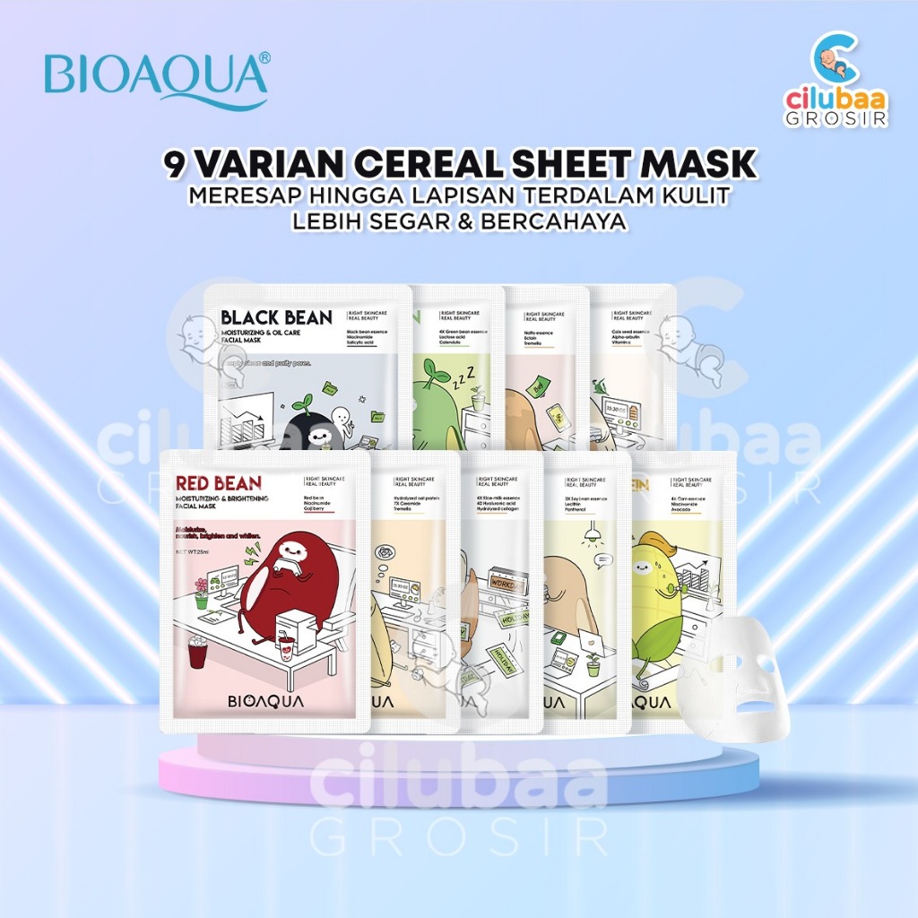 Jual BIOAQUA Masker Wajah Cereal Sheet Mask Facial Mask 25mL || Masker ...