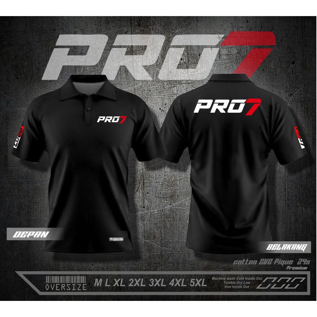 Jual KAOS POLO " PRO7 " kaos polo oversize " BIG SIZE " KAOS KERAH UKURAN JUMBO BIG SIZE POLOS ...