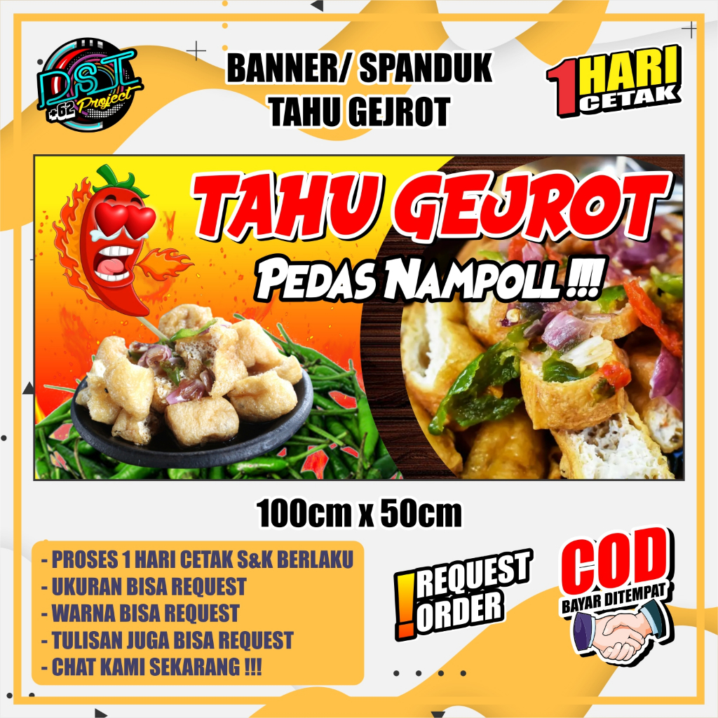 Jual BANNER / SPANDUK TAHU GEJROT 100 x 50 | Shopee Indonesia