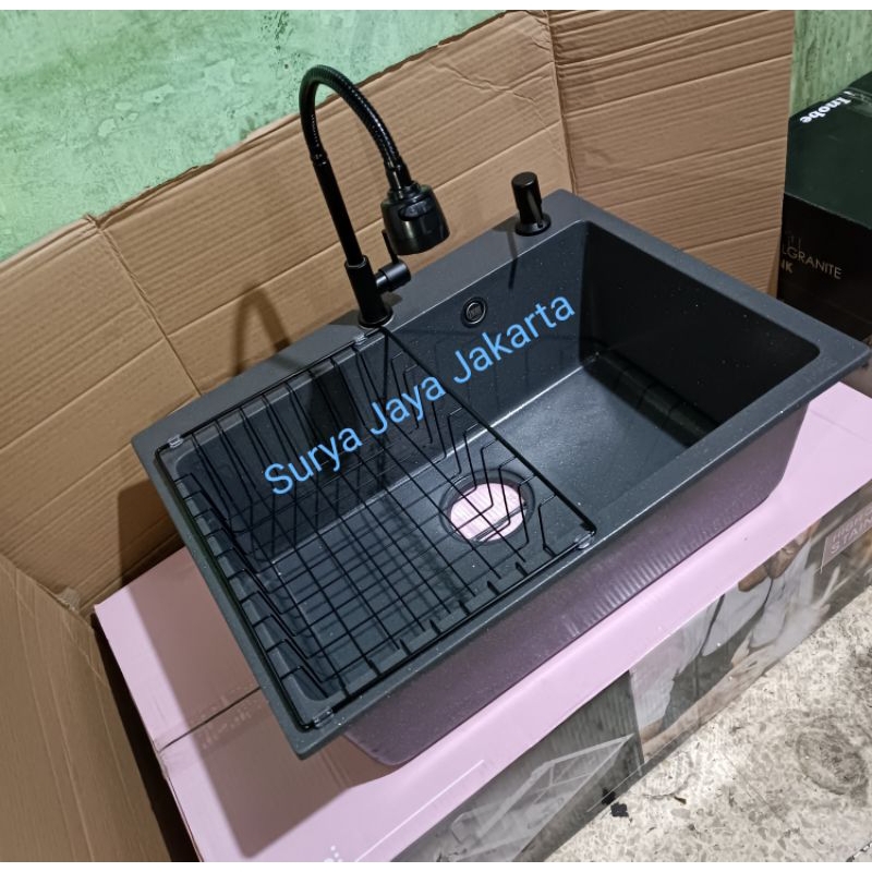 Jual Kitchen sink Granite ONAN 6145 HITAM "ORIGINAL" / Kitchen sink ...
