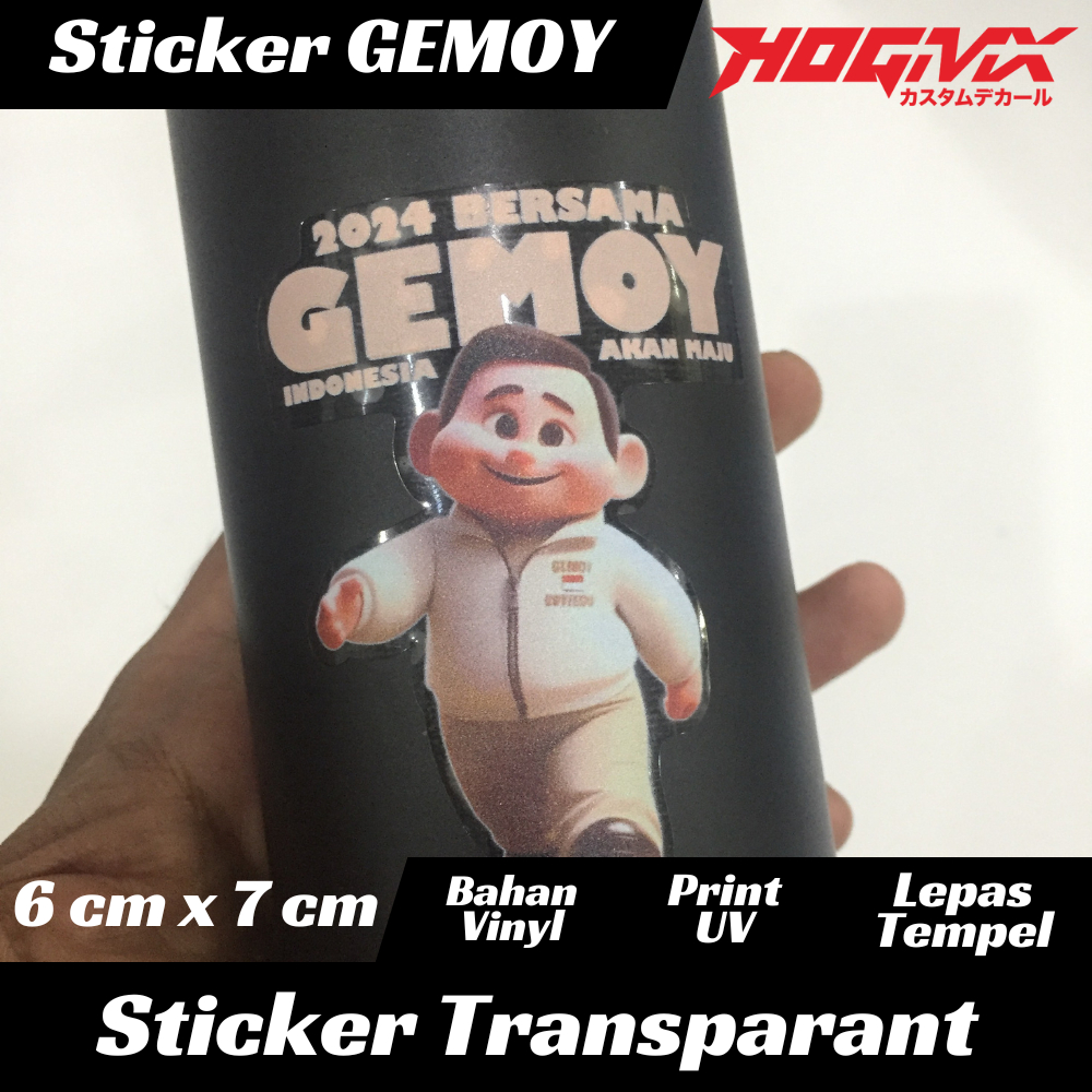 Jual Sticker GEMOY untuk Laptop Thumbler Gelas Bahan Transparant Print ...