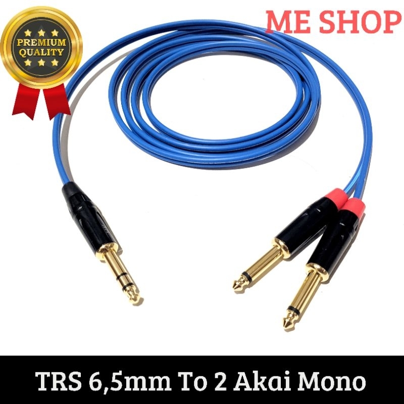 Jual kabel insert jack akai stereo 6,5mm to 2 akai mono premium ...